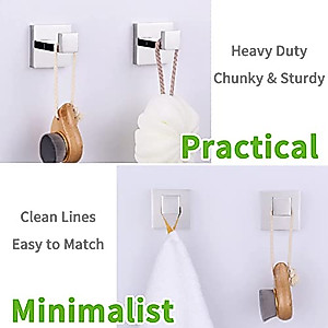Angle Simple Bath Towel Hook 2 PCS, SUS304 Stainless Steel Bathroom Towel Holder, Square Hook for Bathrobe Coat, Wall Mount, Polished Chrome