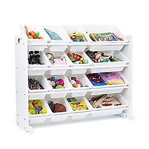 Humble Crew Extra-Large Toy Organizer, 16 Storage Bins, White/White
