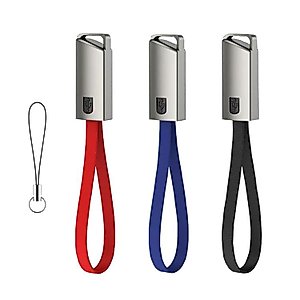 BoxWave Cable Compatible with Minor Decliner Smart Countertop ID Scanner (10 in) - USB Type-C Keychain Charger, Key Ring USB Type-C to Type-A 8 in USB Cable - Jet Black