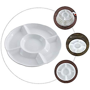 Hemoton Serving Dishes Platter Chip Dip Serving Tray Divided Serving Platter Relish Tray Appetizer Plate Melamine Tableware for Veggies Candy Fruit Snack Chip Desert Bowl Serving Bowls