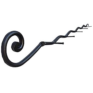 Handmade Wrought Iron 5 Hooks Coat Hanger – Black Iron Bathroom&Kitchen Accessories – Farmhouse, Vintage, Western, Rustic Décor Towels Hanger – Easy to Install, Strong, Sturdy Wall Mount Rack, Bags