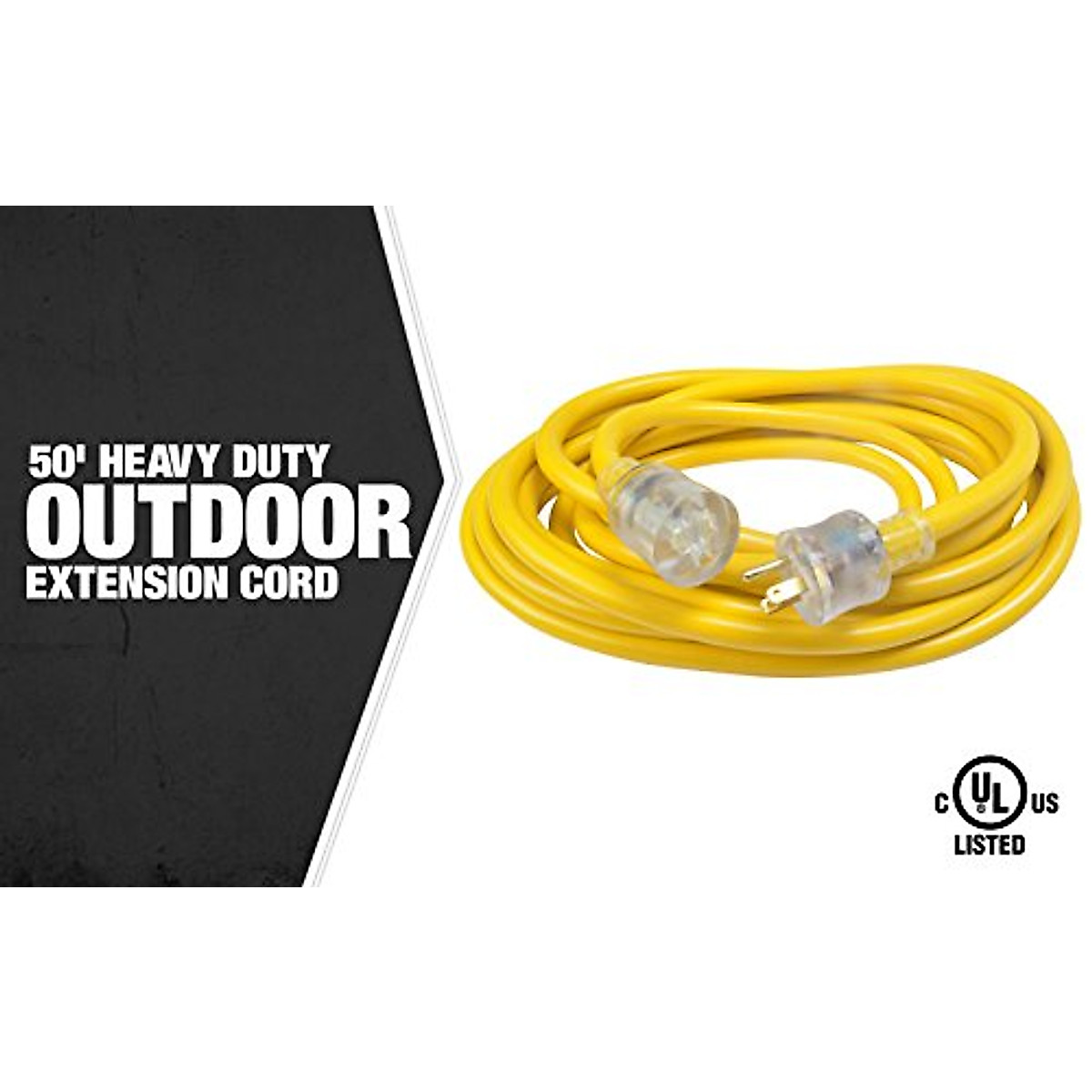 Woods Southwire 02688 10/3 50-Foot Vinyl Outdoor Extension Cord with Lighted End ; Yellow ; 50 ft - 26888802