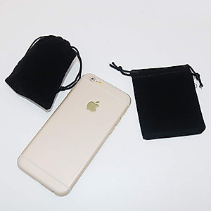 HRX Package Little Velvet Drawstring Pouches, 20pcs Black Velvet Cloth Bags for Jewelry Small Gift (3x4 inches)