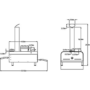 GYBER Fremont Stainless Steel Portable Outdoor Patio Wood Fired 12 Inch Pizza Maker Countertop Oven, For Pizza, Burgers, Fish, & More, Silver