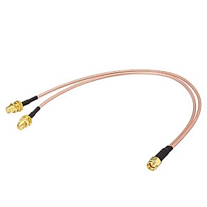 Superbat SMA Splitter Cable SMA Male to Dual SMA Female Cable (V Type,12 inches) for SMA 4G LTE Antenna Splitter 2 in 1 Out