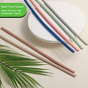 Silicone Straws Set, Including 6pcs Silicone Straws and 1pc Cleaning Brush, 12.6 inch Length Cuttable Long Straws Reusable Replacement Straws for Stanley 40 oz