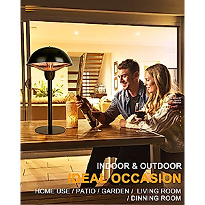 Star Patio Electric Patio Heater, Tabletop Heater, Infrared Heaters, Electric Outdoor Heater, Outdoor Space Heater, Portable Heater with Hammered Bronze Finished, 1500W, STP1566-BT