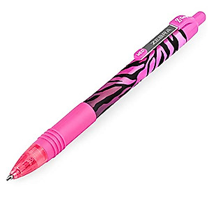Zebra Z-Grip Smooth Ballpoint Pen - 1.0mm - Funky Flame - Stripe Barrel - Blue, Pink, Violet - Pack of 6