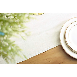 Letjolt White Table Runner Rustic Table Runner 12x72 Inches Cotton Table Runner Plain Table Runner