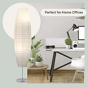 LIGHTACCENTS Diploma Paper Floor Lamp Set of 2 Paper Lamps - Rice Paper Floor Lamps - Paper Floor Lamps for Living Room Fits in Modern Room Decor 50 Inches Tall (Set of 2)