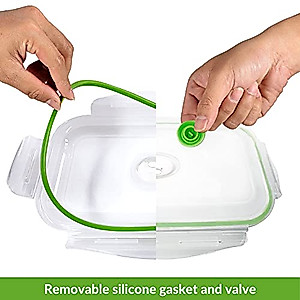 Lasting Freshness 19 Piece Vacuum Seal Food Storage Container Set, Rectangle