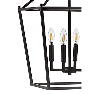 JONATHAN Y JYL7437A Pagoda Lantern Dimmable Adjustable Metal LED Pendant Classic Traditional Farmhouse Dining Room Living Room Kitchen Foyer Bedroom Hallway, 16 in, Oil Rubbed Bronze