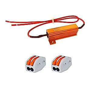 (2 Pack) 50 Watt 25 Ohm Wirewound Resistor Aluminum Case Chassis Mount 50W 25 Ohm Wire Wound Resistor Electrical Install Parts, Electrical Resistor Kit