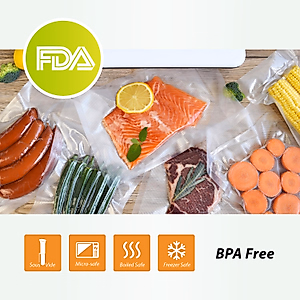 Happy Seal Vacuum Sealer Bags 11" x 150' Rolls for Food Saver, Custom Fit Vac Storage Bags, Meal Prep or Sous Vide, Commercial Grade Vacuum Seal Freezer Bags