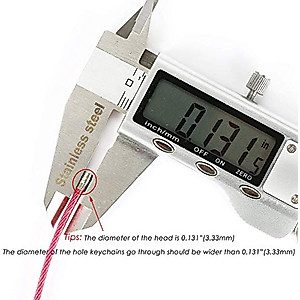 bayite Key Rings Stainless Steel Wire Keychains Cable Heavy Duty Luggage Tags Loops Tag Keepers 2mm Twist Barrel Pack of 12 (Cable length: 6 inches)