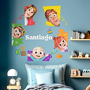 EGD Personalized CoComelon Wall Decor I Name & Initial JJ's Family CoComelon Wall Decals I Custom Name for Baby Room Decoration I Nursery Decor for Girls & Boys I Multiple Options for Customization