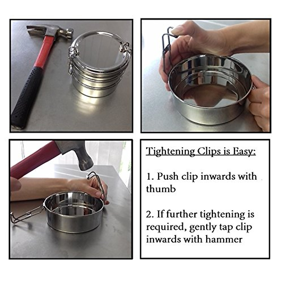 Lifestyle Block Stainless Steel Double Stack Cube 2 Compartment Lunch Box - X-Large