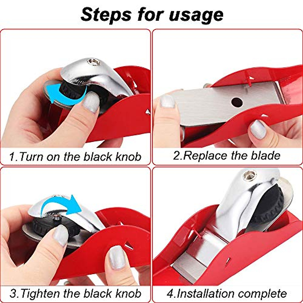 Mini Hand Planer 3-1/2 inch Red Adjustable, used for Wood Craft Processing, Carving and Trimming Projects, Carpenter DIY Model Making (Hand Planer Red)