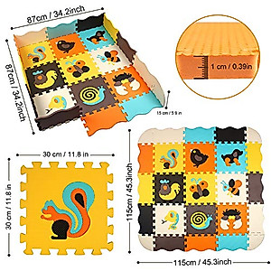 StillCool Baby Play Mat with Fence 0.39 inch Thick Interlocking Foam Floor Tiles Kids Puzzle Mat Baby Crawling Mat