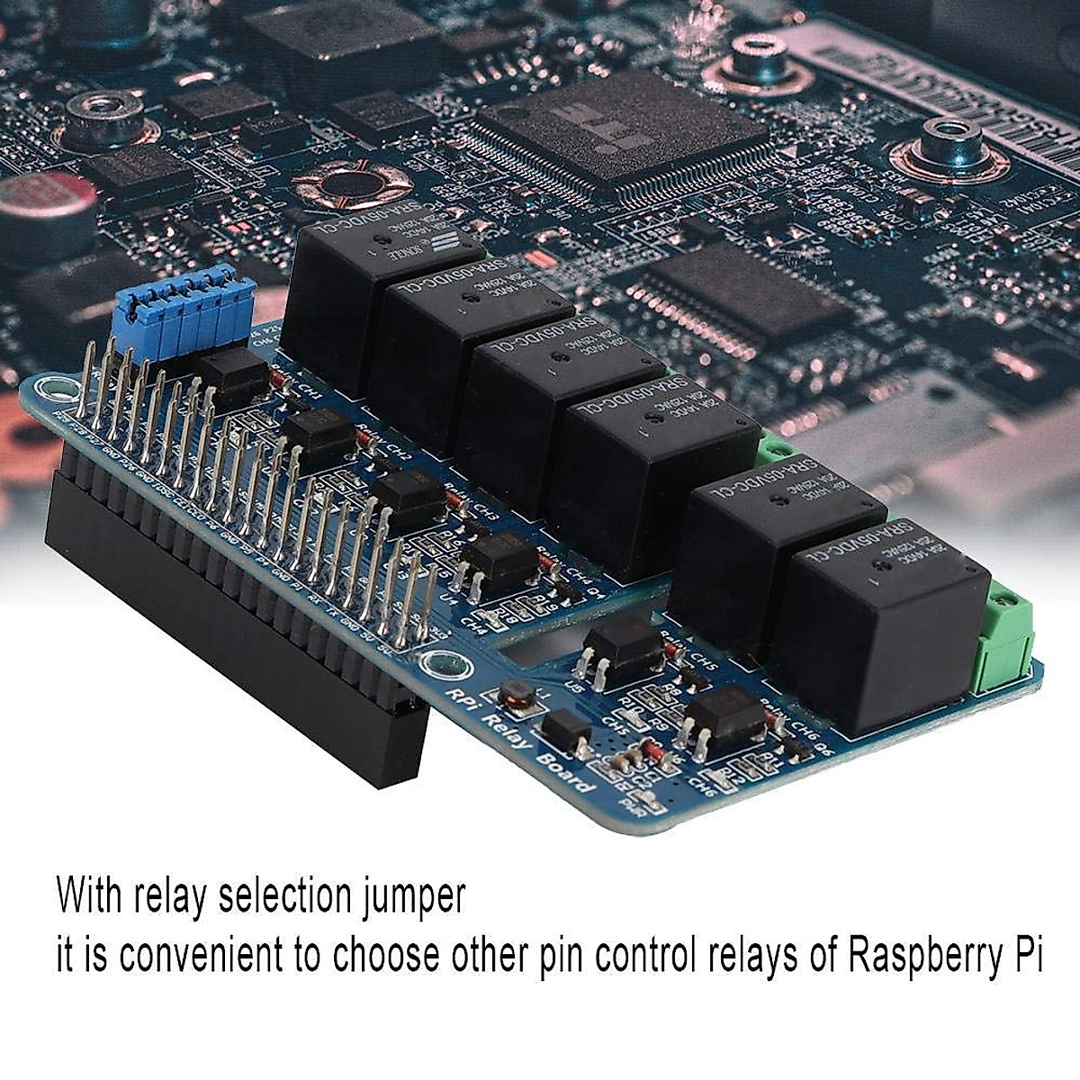 Relay Expansion Board, 6 Channel RPi Relay Module Expansion Board for Pi A+/B+/2B/3B, Optocoupler Module Relay