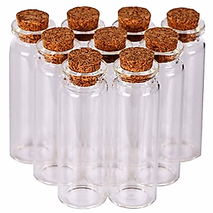 MaxMau 24 Sets 15ml Small Mini Glass Bottles with Cork Stoppers Tiny Vials for Wedding Favors Art Crafts DIY Decoration