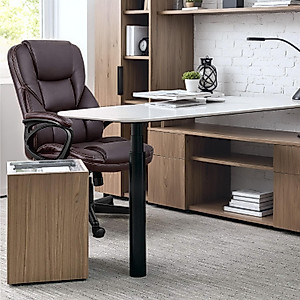 Furmax Office Executive Chair High Back Adjustable Managerial Home Desk Chair, Swivel Computer PU Leather Chair with Lumbar Support (Brown)