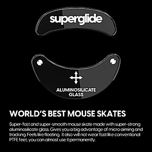 Pulsar Gaming Gears Superglide - Fastest and Smoothest Mouse Feet/Skates Made with Ultra Strong Flawless Glass Super Fast Smooth and Durable Sole for Zowie FK/ZA/S Series (No ZA13) [Black]