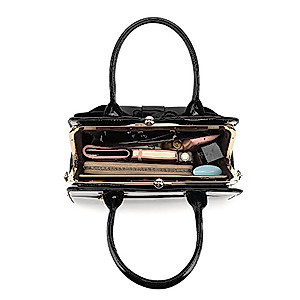 Style Strategy black purses patent leather Satchel handbags for women kiss lock bow tie Shoulder bags crossbody for women