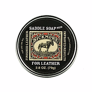 Bickmore Saddle Soap Plus - 2.8oz - Leather Cleaner & Conditioner with Lanolin - Restorer, Moisturizer, and Protector