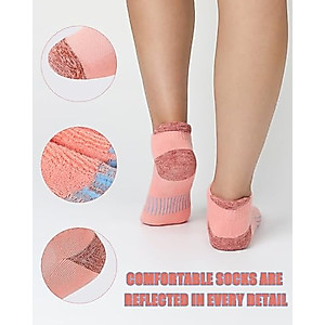 Gpooy Womens Cushioned Ankle High Running Athletic Low Cut Sports Cotton Socks 6-Pairs Multicolor 9-11
