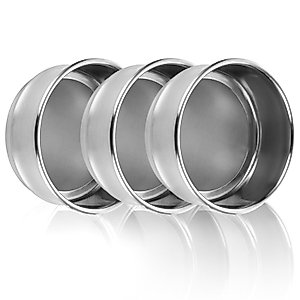 LOYORTY 3 PCS 304 Stainless Steel Test Sieves, 200 Mesh 0.074mm + #80 Mesh 0.18mm +#60 Mesh 0.28mm Aperture Lab Standard Test Sieve, φ10cm/4”Dia Economy Test Sieve for Industrial Laboratory