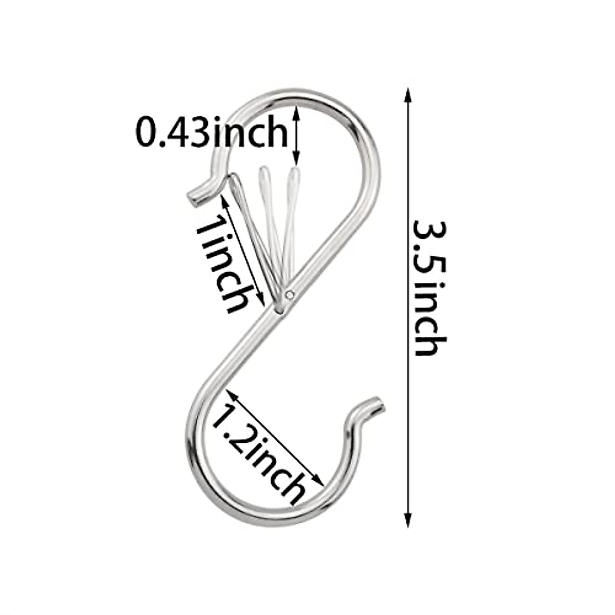 Anti-Falling S Hook ITROLLE 10PCS 3.5 Inch Heavy Duty Metal Safety Buckle Design S Shaped Hooks for Hanging Plants, Lights, Pot, Pans, Cups Anti Drop S Hook Hangers