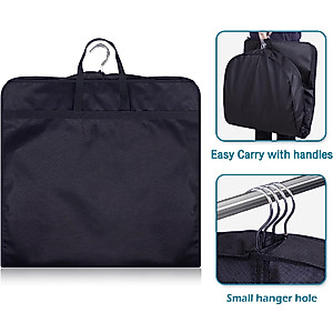 KIMBORA 43" Suit Bags for Closet Storage and Travel, Gusseted Mesh Hanging Garment Bags for Men Suit Cover With Handles for Clothes, Coats, Jackets, Shirts（3 Packs，Black）