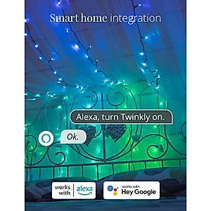 Twinkly App-Controlled 26.2ft Smart String LED Lights with 100 RGB LEDs - WiFi & Bluetooth Connectivity, Sync with Music, Indoor/Outdoor Use (IP44), Compatible with Google Assistant & Amazon Alexa