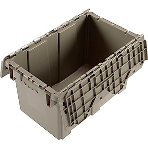 Distribution Container With Hinged Lid 22-3/8x13x13 Gray