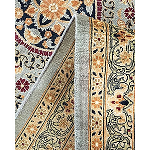 Solo Rugs One of a Kind Hand Knotted Hand Made Wool Traditional Floral Mogul Gray 8 x 10 Area Rug