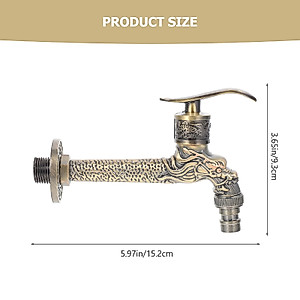 Veemoon Antique Water Faucet Wall Mount Bathroom Sink Garden Mop Pool Tap Vintage Decor Retro Decor Trim