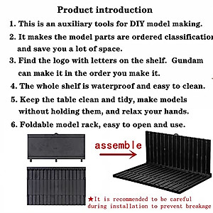 Starmoonn Model Part Placement Rack,Model Shelf,Model Classification,The Shelf is Suitable for Making Gundam Hobby Models and Various Role Models, Black