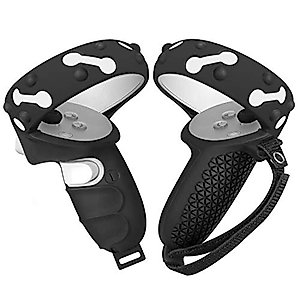 Eyglo Touch Controller Grip Cover & Adjustable Knuckle Strap for Oculus Quest 2 Anti Slip Anti-Throw Handle Protective Covers Oculus Quest 2 Controller Accessories