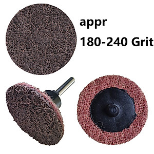 PROSHI Sanding Discs 50 pcs Set, 2-inch roll Lock disc with 1/4 inch Holder, Surface Conditioning Discs for die Grinder Surface Strip Grind Polish Burr Finish Rust Paint Removal