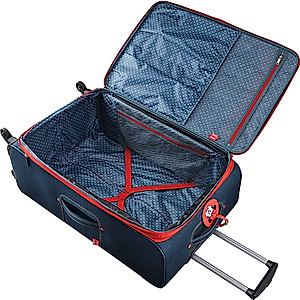 American Tourister Disney Softside Luggage with Spinner Wheels, Minnie Mouse Denim, 21-Inch