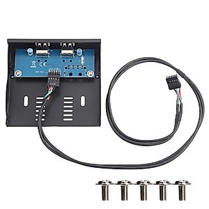 Socobeta USB 2.0 Front Panel Floppy Disk Bay Multi-Functional USB 2.0 Front Panel 3.5 Inch Floppy Bay 9 Pin to 2 Interface USB 2.0 HUB