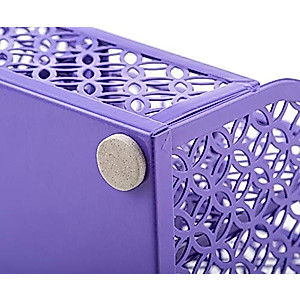 Annova Mesh Desk Organizer Office with 7 Compartments + Drawer/Desk Tidy Candy/Pen Holder/Multifunctional Organizer - Purple