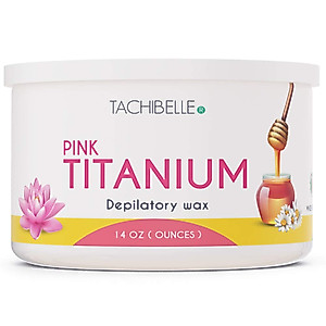 Tachibelle Depilatory Wax 14 Oz Professional Hair Removal, Women Men, Home Waxing for All Body and Brazilian Bikini Made in Italy (Pink Titanium)