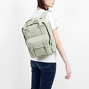 Doughnut Macaroon Nature Pale Series 16L Travel School Ladies College Girls Lightweight Commuter Casual Daypacks Bag Backpack (Lichen)