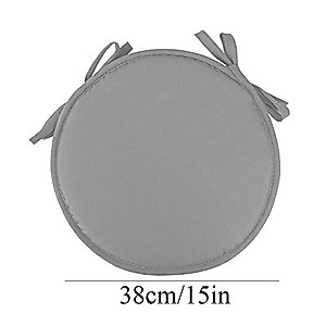 WEIGE Round Restaurant Chair Chair Cushions 2-Pack with Ties Universal seat Cushions Indoor Outdoor Cushions Garden Kitchen-Dark Brown 38x38cm (15x15in)