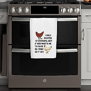 WCGXKO Chicken Gift Chicken Lover Gift Funny Chicken Kitchen Towels Housewarming Gift for Chicken Owner (40 Chickens)