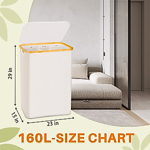 Laundry Hamper With Lid, 160l Clothes Hamper For Laundry Basket 3section, Large Laundry Hamper With Removable Bags Foldable Laundry Basket Organizer For Bedroom,Laundry Room, Dirty Clothing Hamper