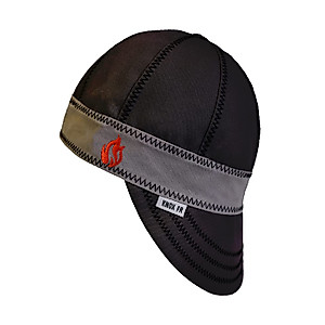 Knox Welding Caps for Men 7 5/8, 8 Panel Welder's Cap, Double Stitched, Cotton Duck Canvas, Deep Crown Design for Safety & Protection, Welder Caps (Black 7-5/8)