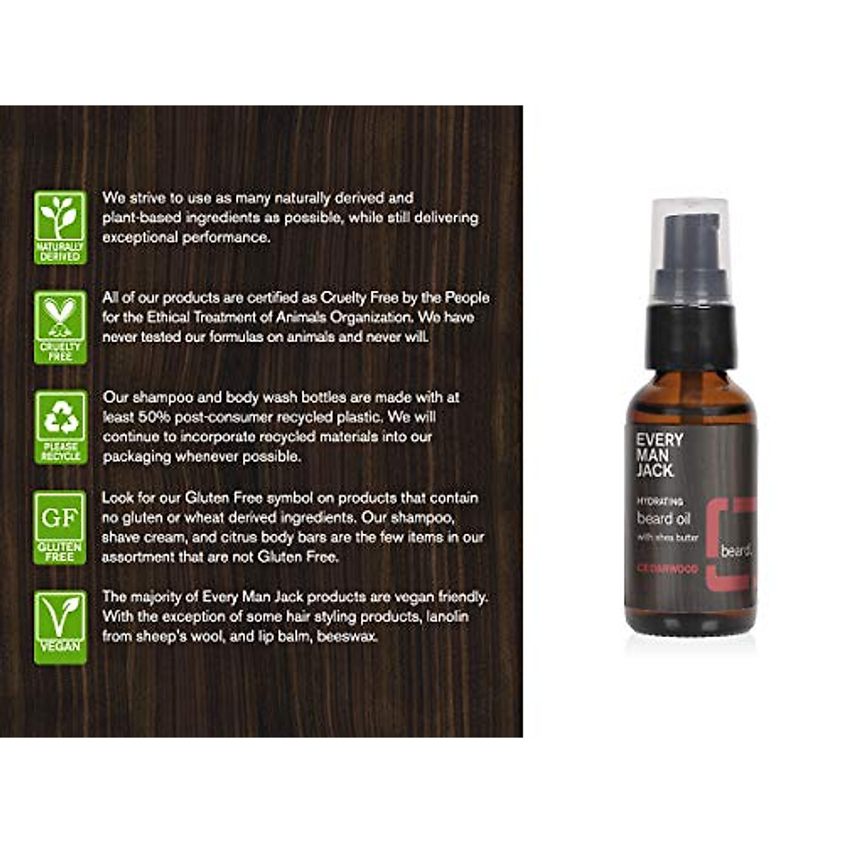 Every Man Jack Beard Oil, Cedarwood, 1.0-ounce